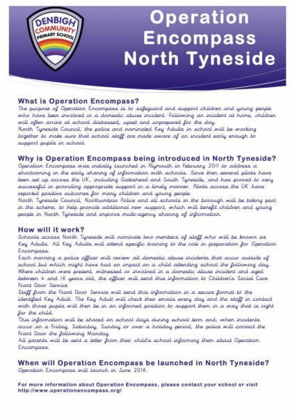 Operation Encompass - Denbigh Community Primary School - Wallsend